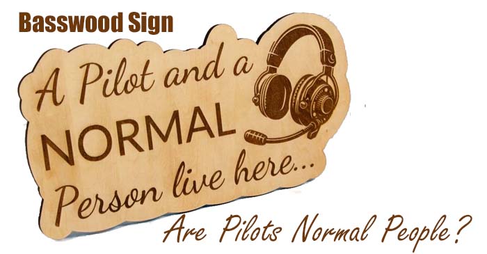Fun Wooden Sign! A Pilot and a Normal Person Live Here