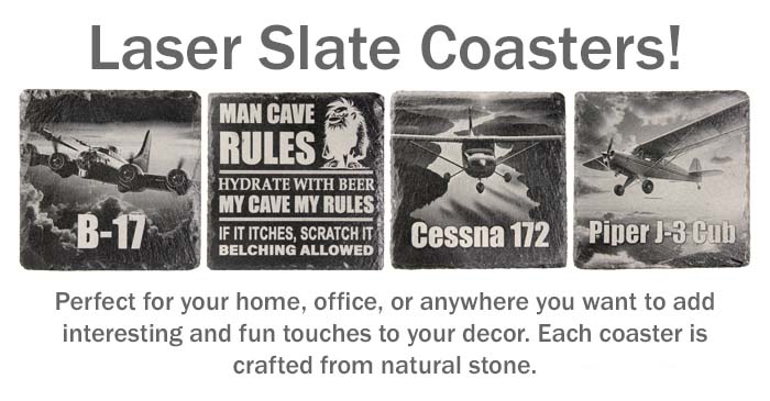Laser Slate Aircraft Coasters!